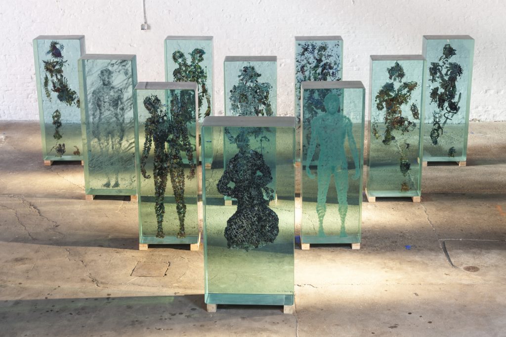 ≡ 3D Collaged Figures Encased In Glass By Dustin Yellin Brain Berries