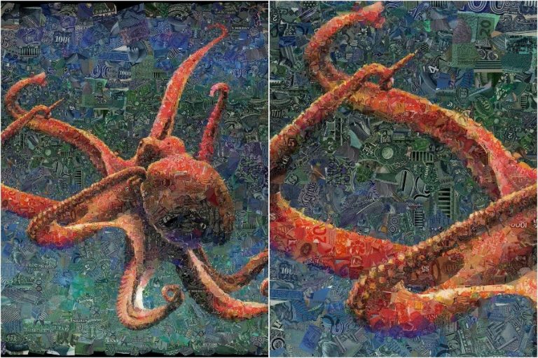 ≡ Visual Artist Makes Animal Mosaics Out Of Money Brain Berries