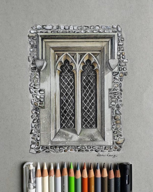 ≡ Phenomenal Sketch Artist Draws Super-Detailed Buildings Brain Berries