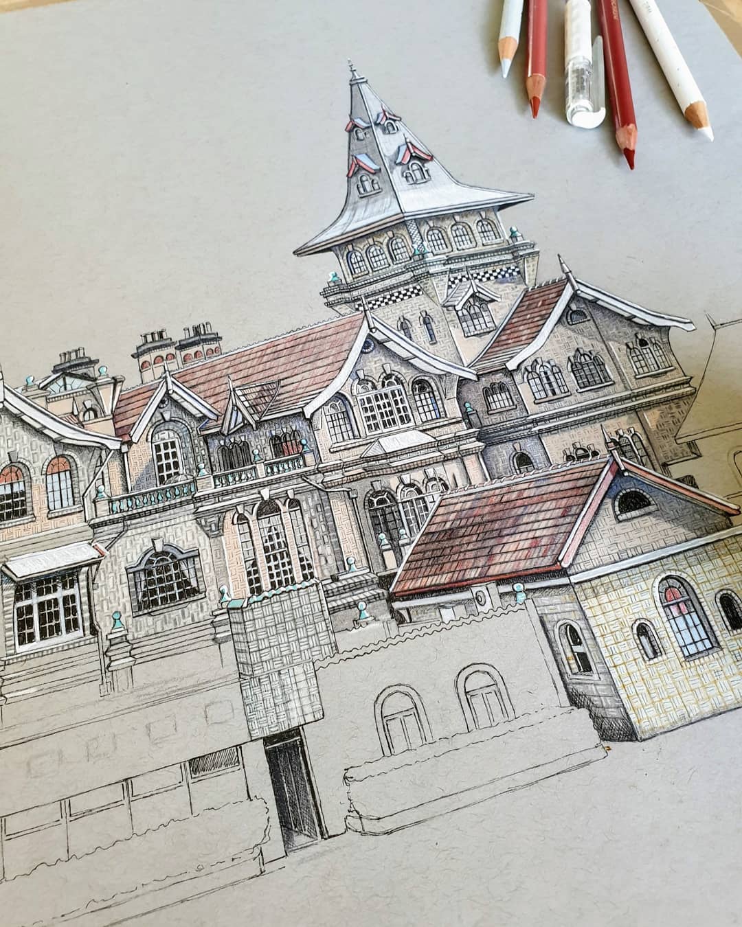 Phenomenal Sketch Artist Draws Super-Detailed Buildings