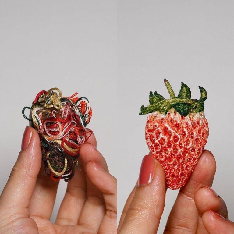 ≡ Realistic Food Embroidery That’ll Make You Salivate Brain Berries