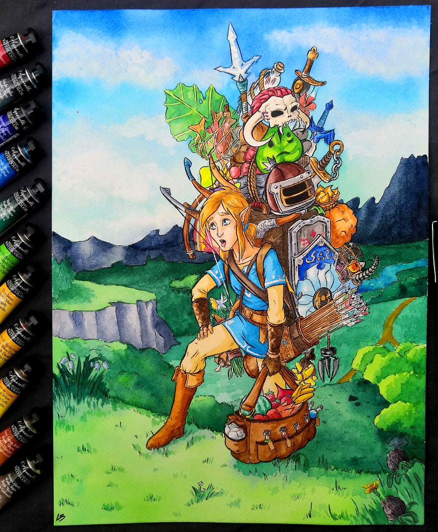 French Artist Shows Video Game Characters’ Overwhelming Inventory!